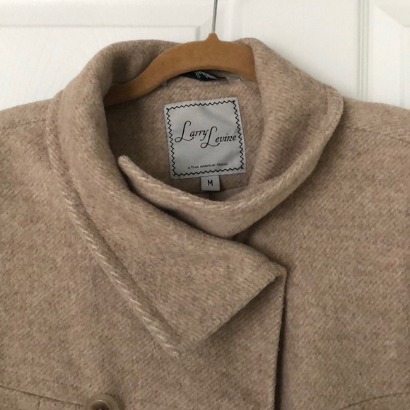 Larry Levine | Jackets & Coats | Lovely Tan Pea Coat With Stylish Neck ...